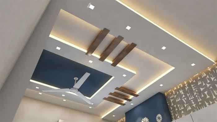 Modern False Ceiling Design For Hall With Two Fans Americanwarmoms Org