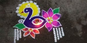 Beautiful Peacock Rangoli Designs with Easy, Simple Tricks & Images