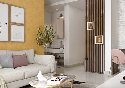 Attractive 1BHK Interior Designs for Small Apartment / Flat / Home